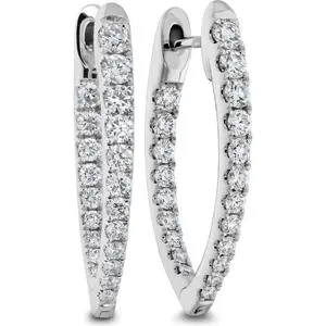 Memoire Imperial Diamond Inside Out Hoop Earrings - White Gold