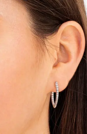 Memoire Imperial Diamond Inside Out Hoop Earrings