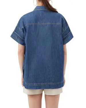 Trina Turk Denim Button-up Top