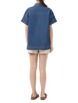 Trina Turk Denim Button-up Top