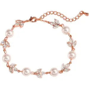 UNTAMED PETALS Pearl And Crystal Bracelet - Rose Gold