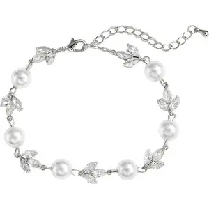 UNTAMED PETALS Pearl And Crystal Bracelet - Silver