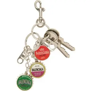 Balenciaga Bottle Caps Key Chain - 8184 Silver/multicolor
