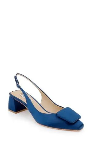 Badgley Mischka Gracen Slingback Pump - Navy Satin