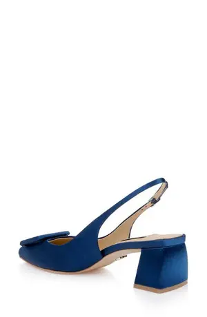 Badgley Mischka Gracen Slingback Pump - Navy Satin