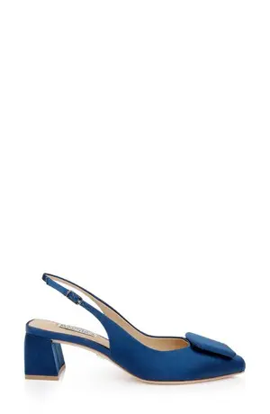 Badgley Mischka Gracen Slingback Pump - Navy Satin