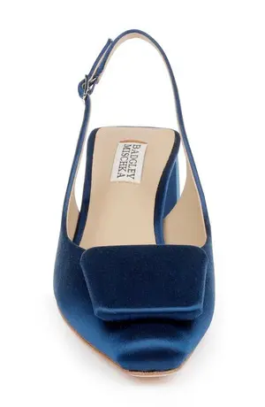Badgley Mischka Gracen Slingback Pump - Navy Satin