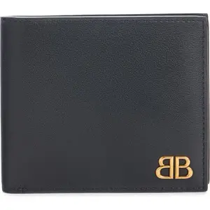 Balenciaga Monaco Leather Bifold Wallet - Black