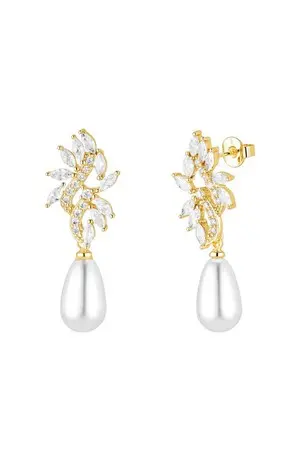 UNTAMED PETALS Crystal Drop Earrings - Gold