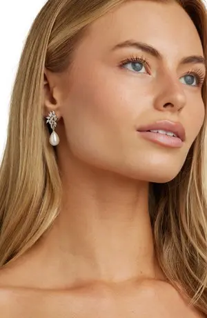 UNTAMED PETALS Crystal Drop Earrings - Silver