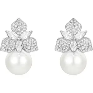 UNTAMED PETALS Sophie Pearl Drop Earrings - Silver