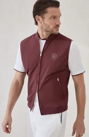 Brunello Cucinelli Nylon Zip-up Vest - Amaranth