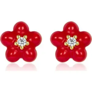ANNA ZUCKERMAN Petit Daisy Stud Earrings - Red/yellow Gold