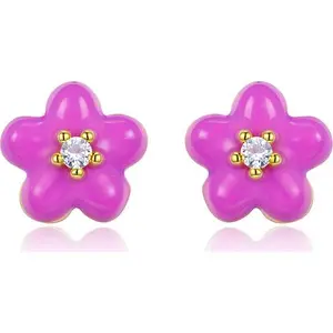 ANNA ZUCKERMAN Petit Daisy Stud Earrings Rose/yellow Gold