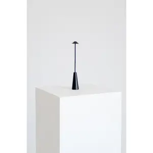 BRIGHTECH Enoki 12" Portable Usb-rechargeable Led Bistro Table Lamp With Slim Matte Black Stem And 3-way Touch Dimming - Classic Black