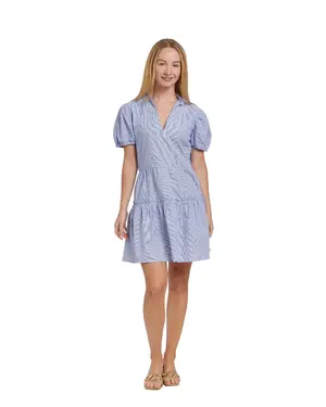 TAYLOR TILLMAN Everly Stripe Puff Sleeve Dress