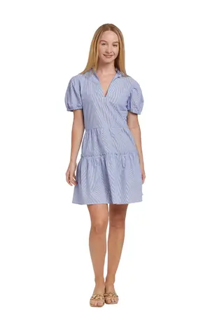 TAYLOR TILLMAN Everly Stripe Puff Sleeve Dress