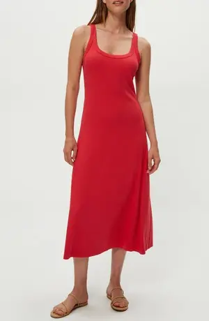 Michael Stars Celine Rib Midi Dress - Rumba