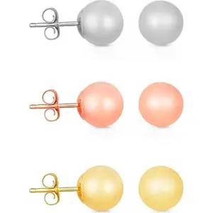 DONATELLO GIAN 3-piece Sterling Stud Earring Set - Silver