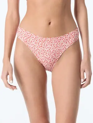 Vince Camuto High Cut Animal Print Bikini Bottom - Cinnabar