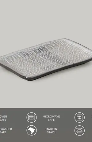 PORTO BRASIL Rectangular Platter Juta Set Of 4 - Dust