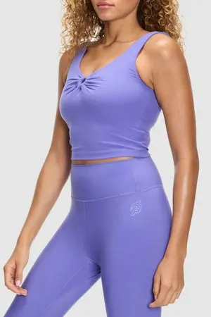 PELOTON Cadent O-ring Ruched Tank - Iris Bloom