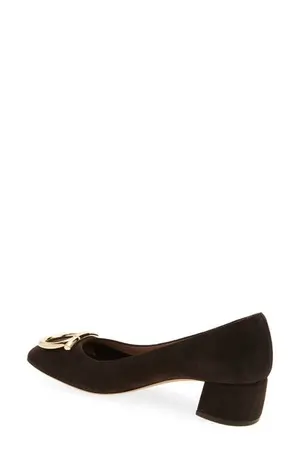 FERRAGAMO Mara Gancio Block Heel Pump - Testa Di Moro