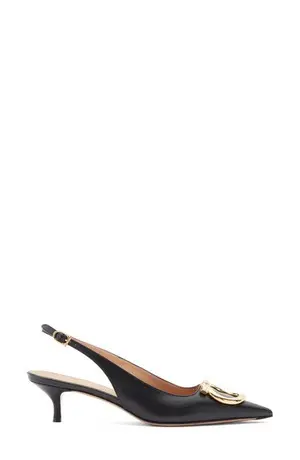 FERRAGAMO Sara Kitten Heel Slingback Pump - Nero
