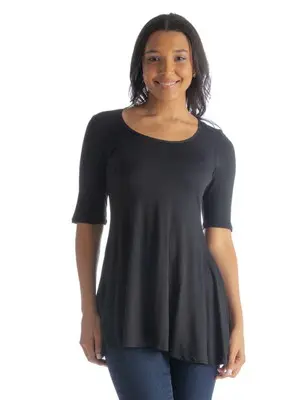 24seven Comfort Apparel Flared Tops