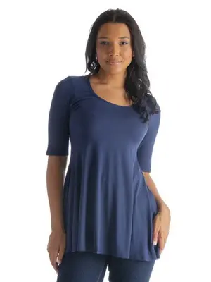 24seven Comfort Apparel Round Neck Tops