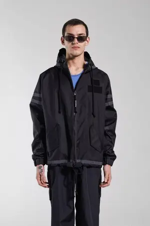 Stutterheim Forsa Full Zip Hooded Jacket - Black