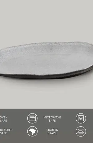 PORTO BRASIL Shallow Bio Oval Platter Medium Set Of 4 - Dust