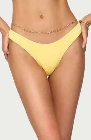 EDIKTED Scrunch Bikini Bottom - Yellow