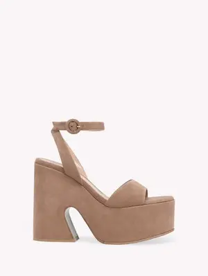 GIANVITO ROSSI Ziggy Suede Wedge Sandals