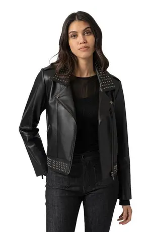 SAINT + SOFIA Bonham Studded Biker Jacket