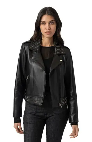 SAINT + SOFIA Bonham Studded Biker Jacket
