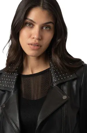 SAINT + SOFIA Bonham Studded Biker Jacket