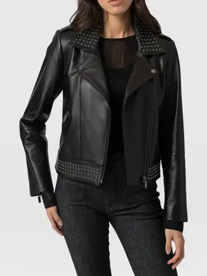 SAINT + SOFIA Bonham Studded Biker Jacket