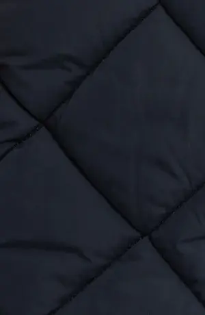 Bernardo Quilted Longline Hooded Jacket - Navy