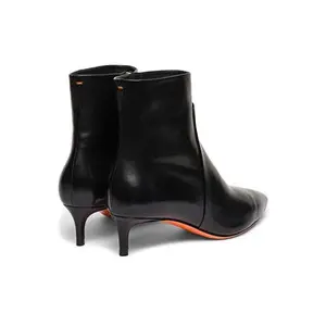 Santoni Leather Ankle Boot - Black
