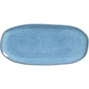 PORTO BRASIL Shallow Organic Oval Platter Small Set Of 4 - Breeze