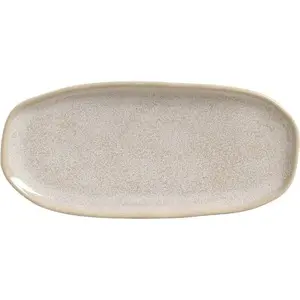 PORTO BRASIL Shallow Organic Oval Platter Small Set Of 4 - Latte