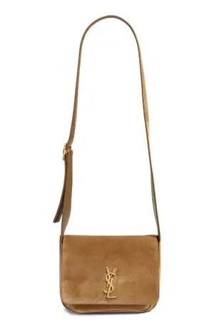 Saint Laurent Niki Suede Crossbody Bag - Barley Green