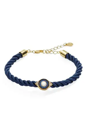 ALEX AND ANI Evil Eye Adjustable Cord Bracelet - Blue