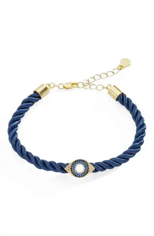 ALEX AND ANI Evil Eye Adjustable Cord Bracelet - Blue