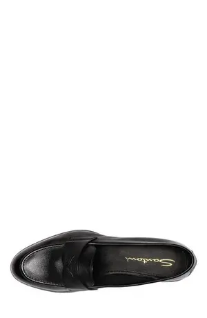 Santoni Leather Penny Loafer - Black