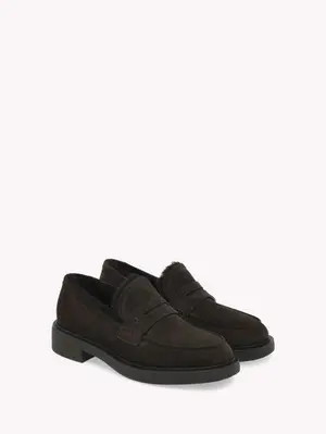 GIANVITO ROSSI Harris Penny Loafer - Brown Suede