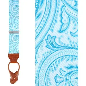 Trafalgar Sobee Silk Button End Suspenders - Blue