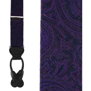 Trafalgar Sobee Silk Button End Suspenders - Purple