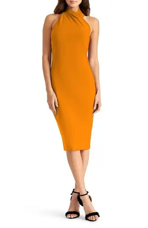 Rachel Rachel Roy Harland Crossover Halter Midi Dress - Honey